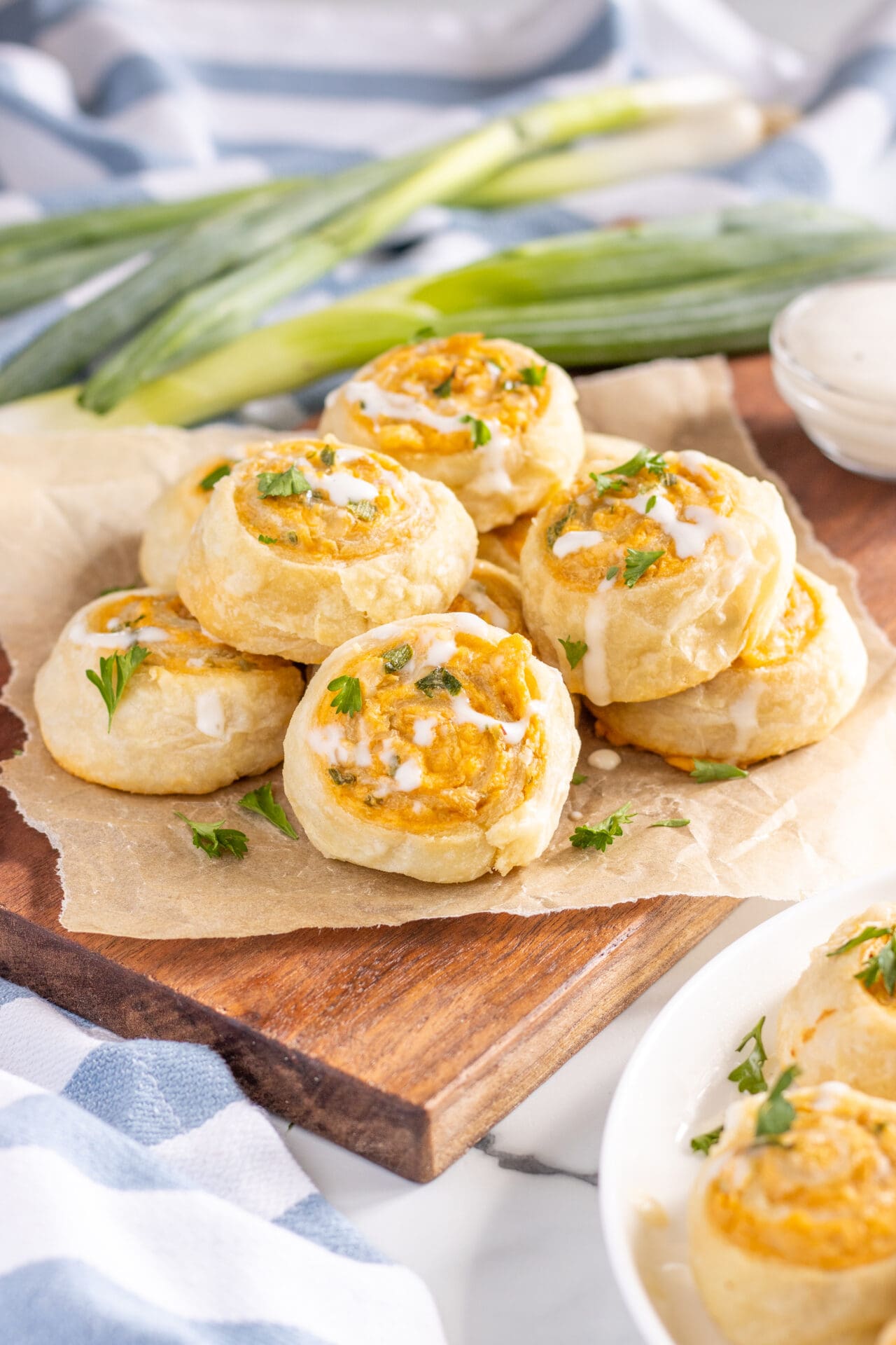 Buffalo Chicken Puff Pastry Pinwheels | Eat Wheat